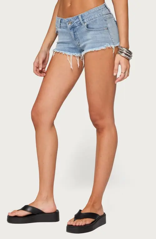 EDIKTED Emora Distressed Micro Shorts