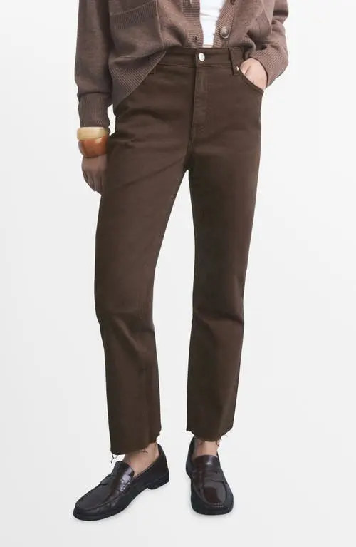 Mango Sienna Crop Flare Jeans - Chocolate