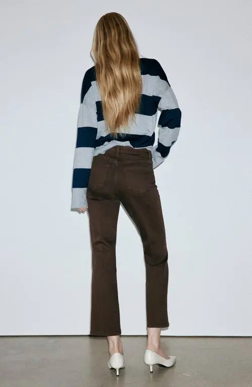 Mango Sienna Crop Flare Jeans - Chocolate
