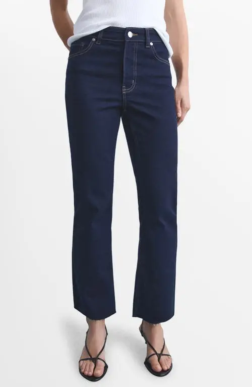 Mango Sienna Crop Flare Jeans - Open Blue