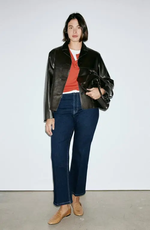 Mango Sienna Crop Flare Jeans - Open Blue