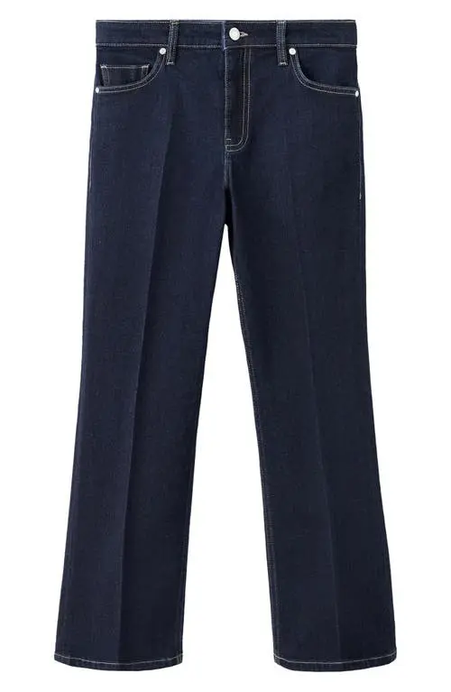 Mango Sienna Crop Flare Jeans - Open Blue