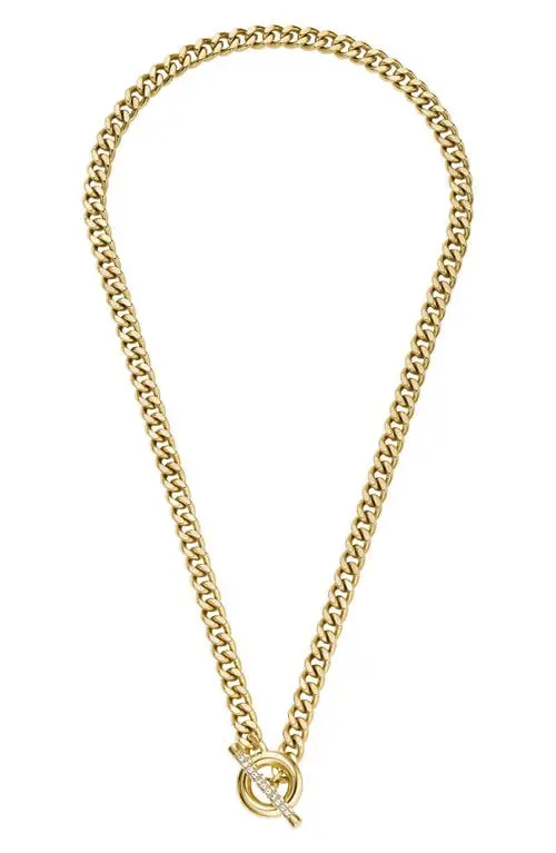 Fossil Carlie T-bar Crystal Toggle Necklace