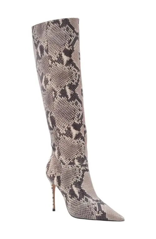 Andre Assous Imani Leather Knee High Boot - Python Leather
