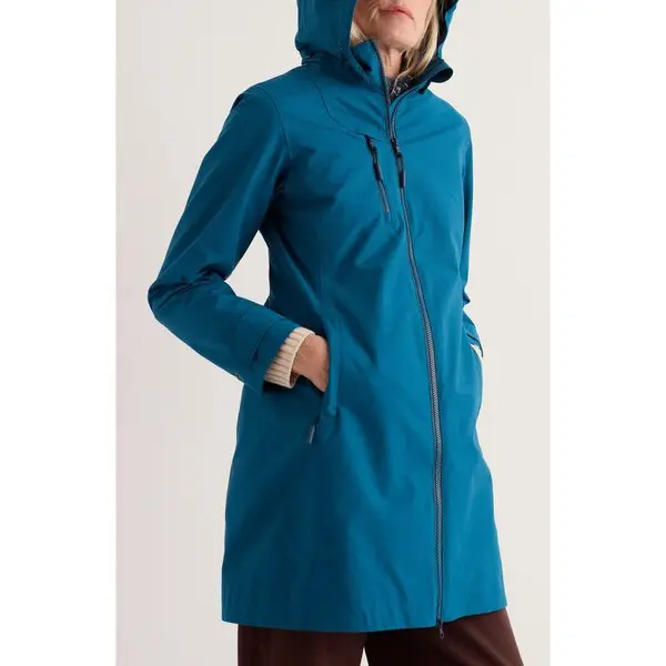 SEASALT CORNWALL Coverack Waterproof Organic Cotton Raincoat With Removable Hood