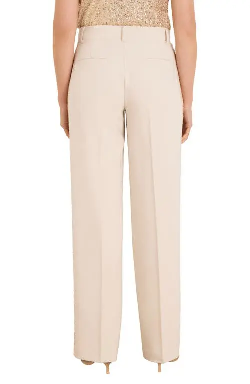 NIC+ZOE Lenox Sequin Tuxedo Wide Leg Pants - Coconut