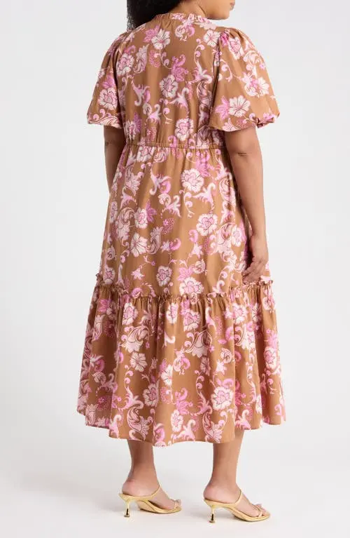 SUGARLIPS Ginny Bubble Sleeve Midi Dress