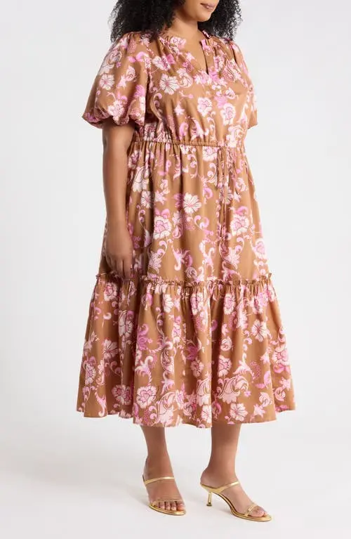SUGARLIPS Ginny Bubble Sleeve Midi Dress