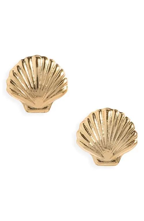 CHILD OF WILD Cove Shell Stud Earrings - Gold