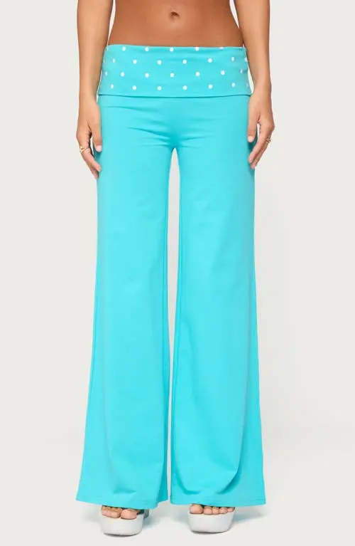 EDIKTED Reeva Polka Dot Foldover Pants