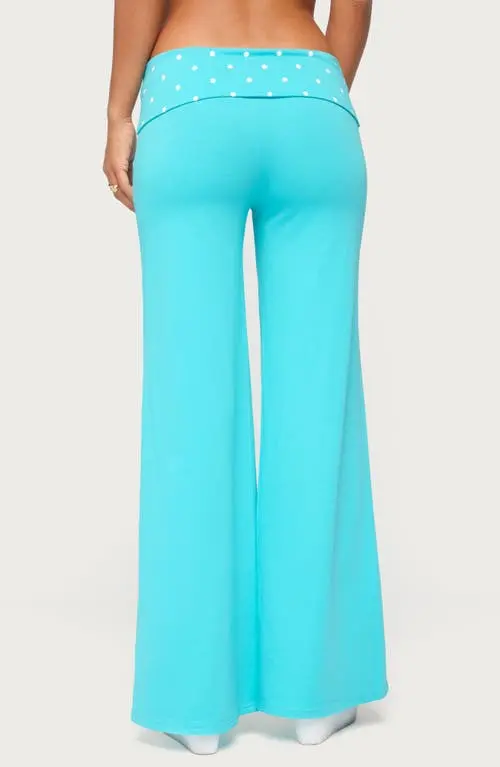 EDIKTED Reeva Polka Dot Foldover Pants