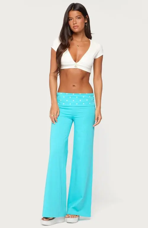 EDIKTED Reeva Polka Dot Foldover Pants