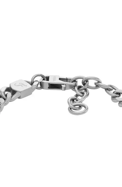 Fossil Harlow Linear Texture Chain Bracelet