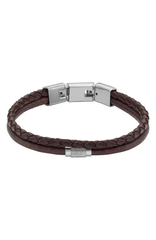 Fossil Machine Multi-strand Leather Bracelet - Silver