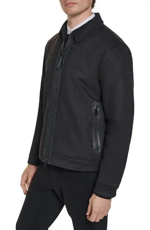 Karl Lagerfeld Paris Faux Suede Moto Jacket