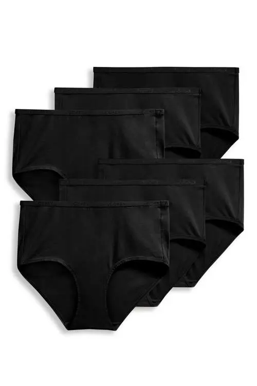 JOCKEY Organic Cotton Stretch Modern Brief6 Pack - Black