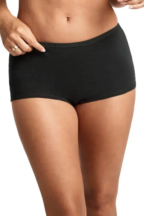 JOCKEY Organic Cotton Stretch Boyshort - Black