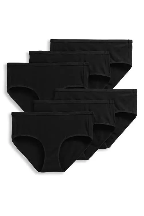 JOCKEY Organic Cotton Stretch Hipster6 Pack - Black