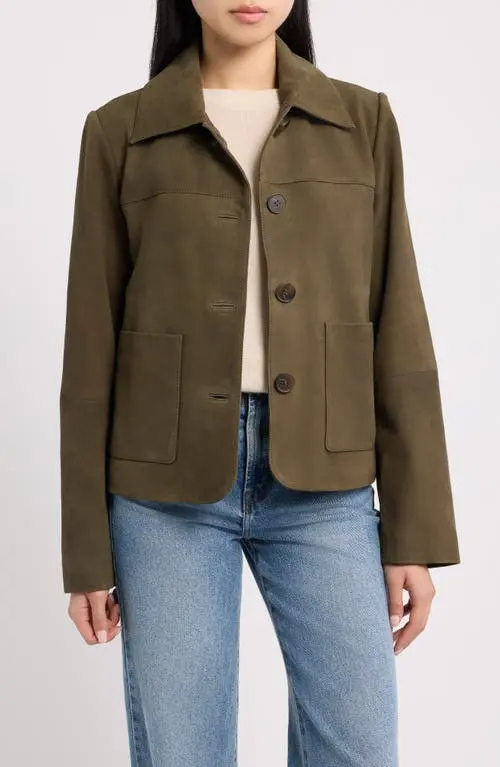 Bernardo Suede Crop Jacket