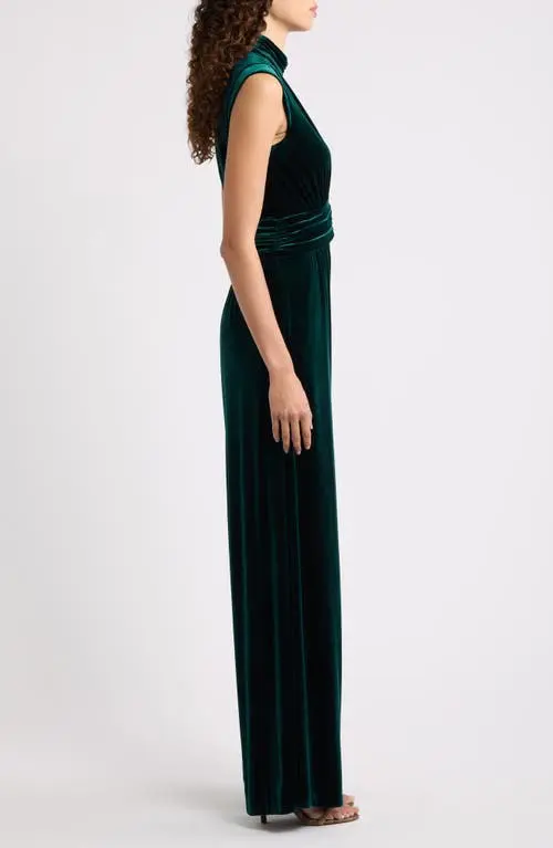 Vince Camuto Mock Neck Velvet Jumpsuit