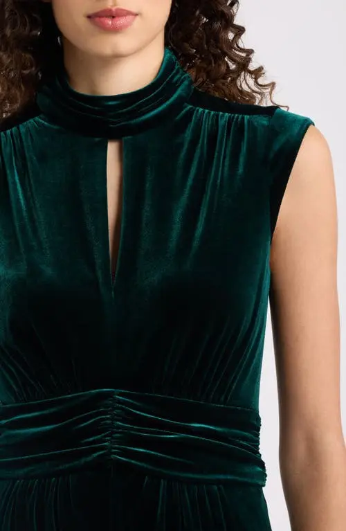 Vince Camuto Mock Neck Velvet Jumpsuit