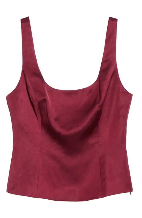 REFORMATION Hetty Scoop Neck Top - Deep Red