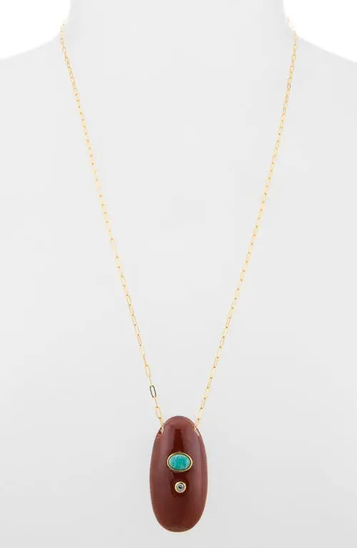 LIZZIE FORTUNATO La Paz Pendant Necklace - Brown