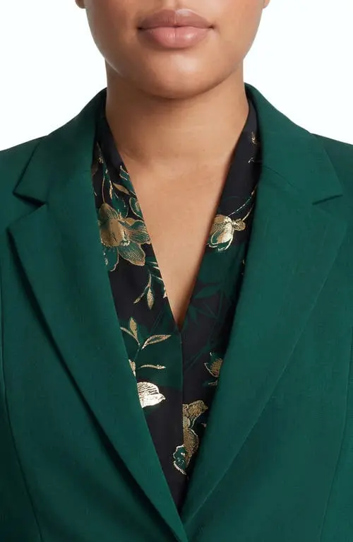 KASPER Notched Lapel Waist Seam Blazer