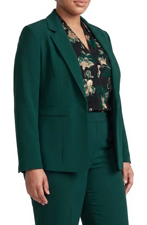KASPER Notched Lapel Waist Seam Blazer
