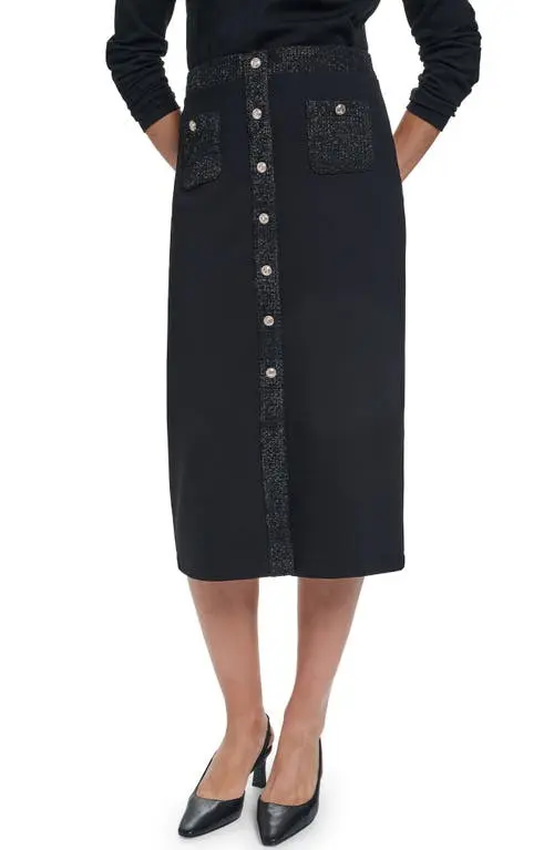 Karl Lagerfeld Paris Stretch Knit Midi Skirt
