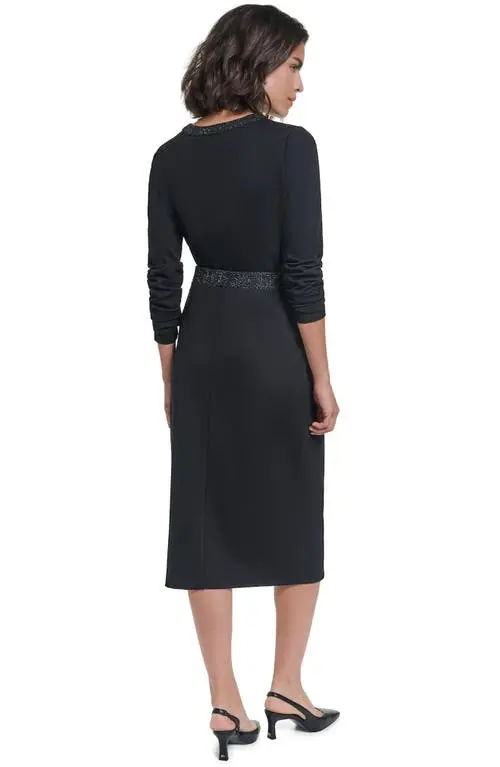 Karl Lagerfeld Paris Stretch Knit Midi Skirt