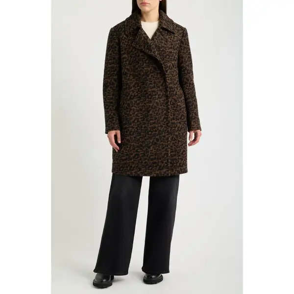 Bernardo Animal Print Coat - Muted Leopard