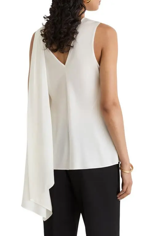 REISS Nyra Silk Blend Draped Cowl Neck Top