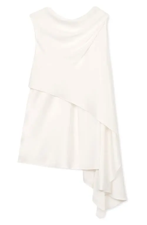 REISS Nyra Silk Blend Draped Cowl Neck Top