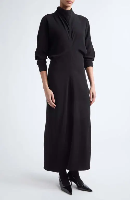 TOTEME Slouch Waist Scarf Maxi Dress - Black