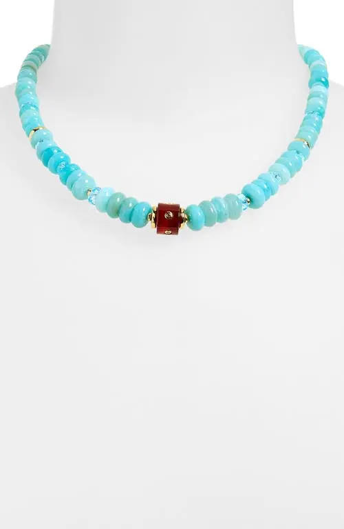 LIZZIE FORTUNATO Hidden Stone Collar Necklace - Blue