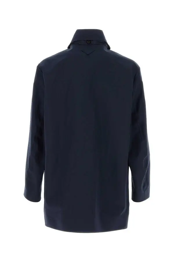 Prada Navy Poplin Overcoat