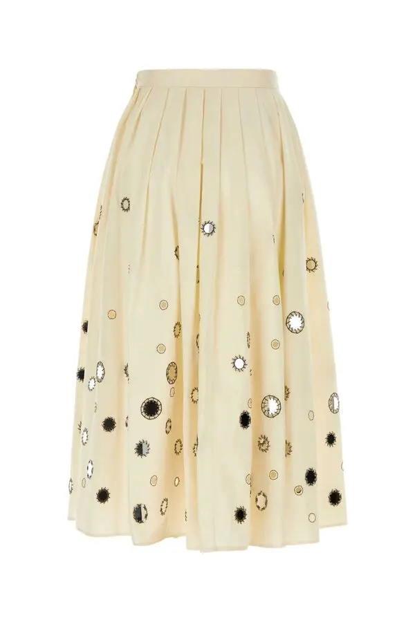 Prada Cream Cotton Skirt - Yellow