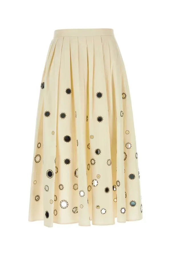 Prada Cream Cotton Skirt - Yellow
