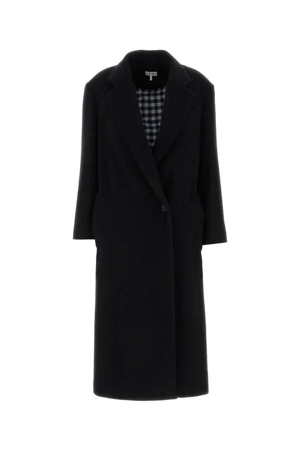 Loewe Wool Blend Coat - Black