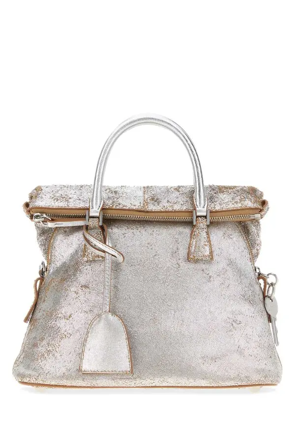 MAISON MARGIELA Leather Mini 5ac Handbag - Silver