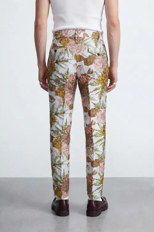 TWISTED TAILOR Hirshfield Slim Fit Floral Suit Trousers