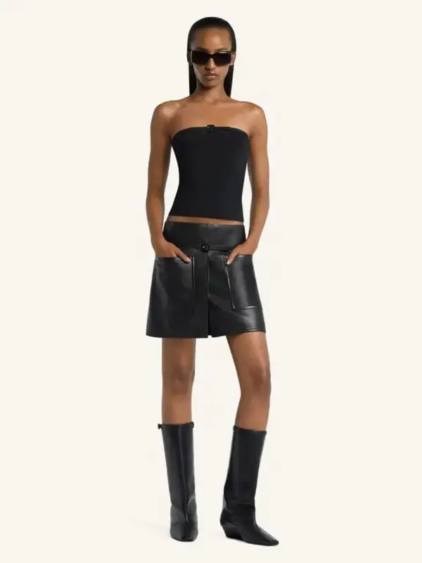 COURREGES Buckle Knit Bustier Top