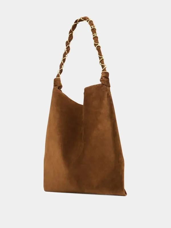 Saint Laurent Caramel Cognac Amalia Suede Handbag