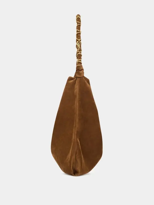 Saint Laurent Caramel Cognac Amalia Suede Handbag