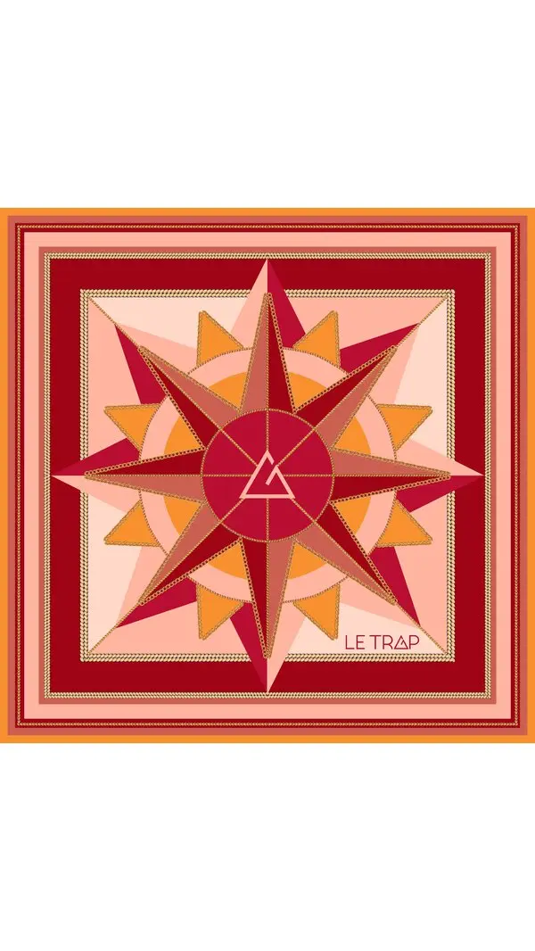 LE TRAP Compass Rose East Scarf - Red