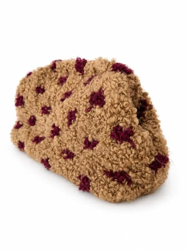 JURGI BRAND Neutrals Nora Wool Clutch — Camel & Burgundy