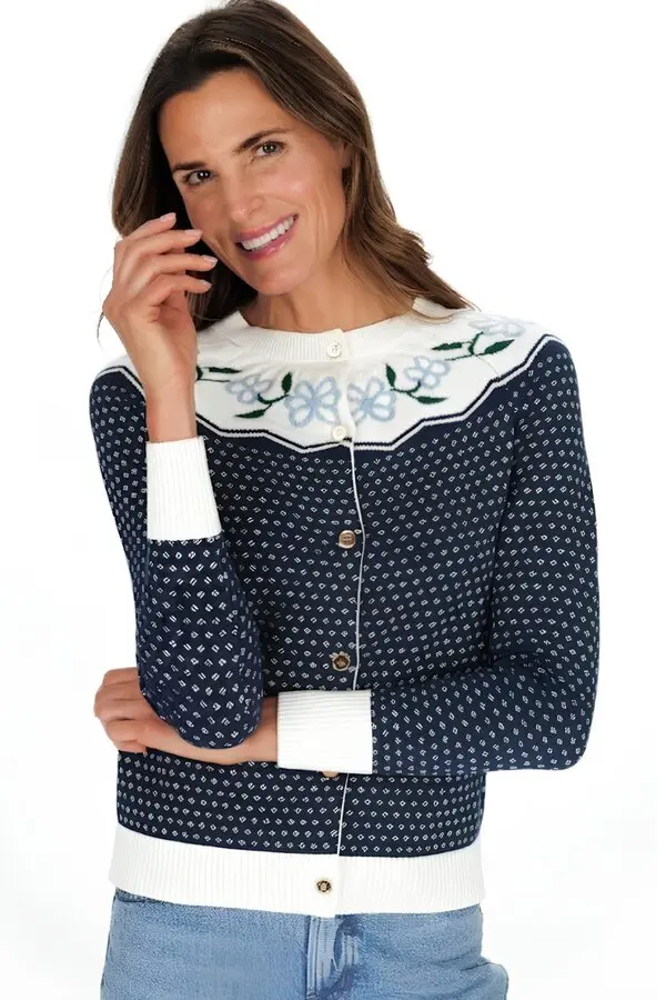 DUFFIELD LANE Floral Cardigan