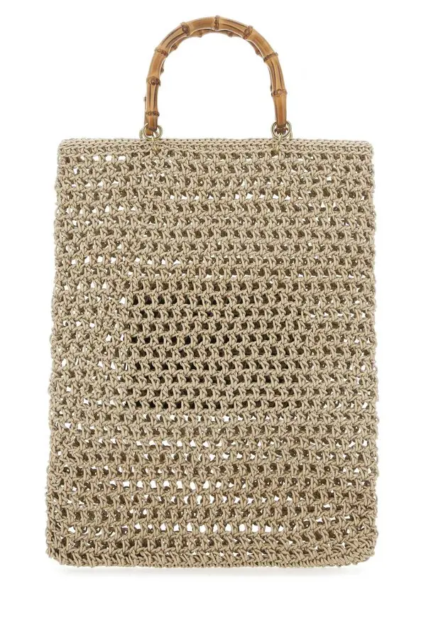 JIL SANDER Beige Rope Medium Shopping Bag - Brown