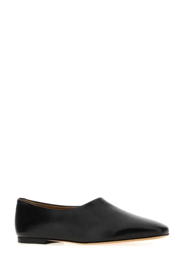 JIL SANDER Leather Ballerinas - Black